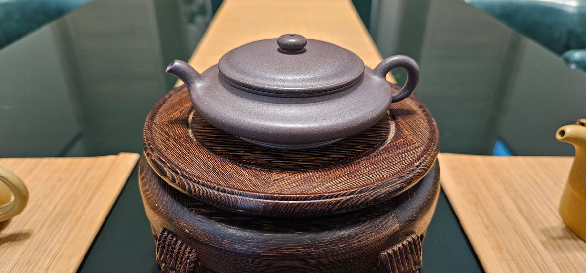 Ming Yuan Xu Bian 鸣远虚扁, 175ml, Gu Fa Lian Ni (Most Archaic Clay Formin ...