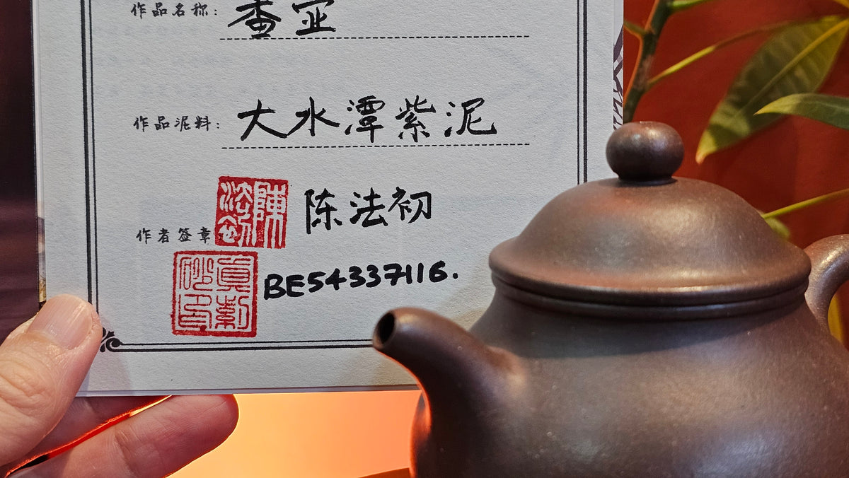 Pan Hu 番壶, 244.6ml, Da Shui Tan Zi Ni 大水潭紫泥, by our Collaborative Craf ...