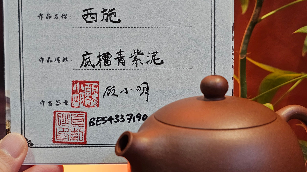 Xi Shi 西施, 171.6ml, Di Cao Qing Zi Ni 底槽青紫泥, by Craftsman Gu Xiao Ming ...